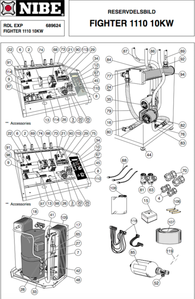 Nibe F1110 10kW – Soojuspumba varuosad